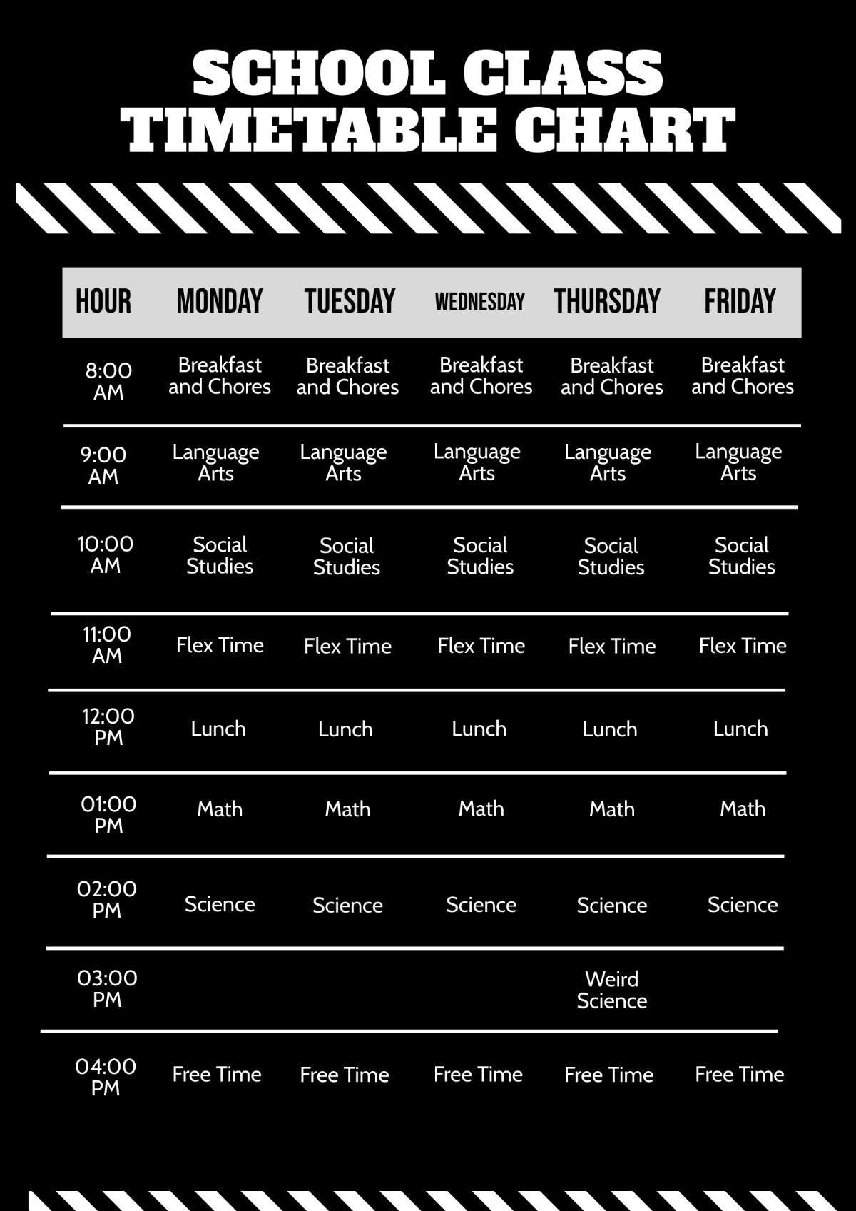FREE Timetable Edit Online Download Template