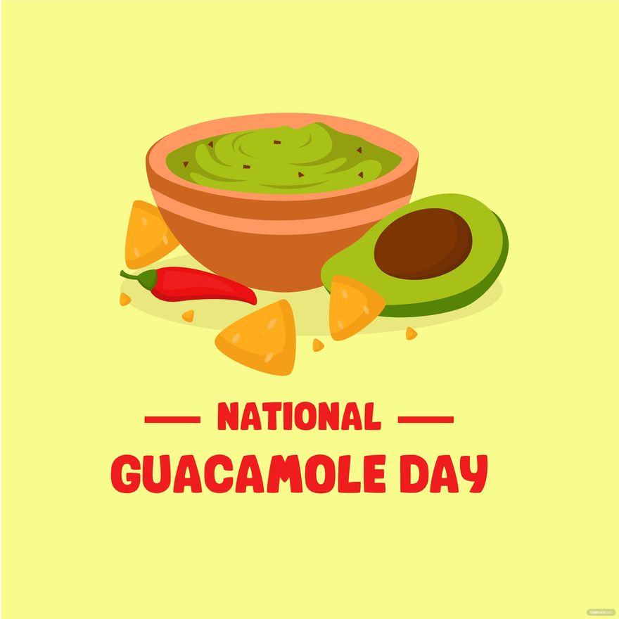 National Guacamole Day Drawing Background Template - Edit Online ...