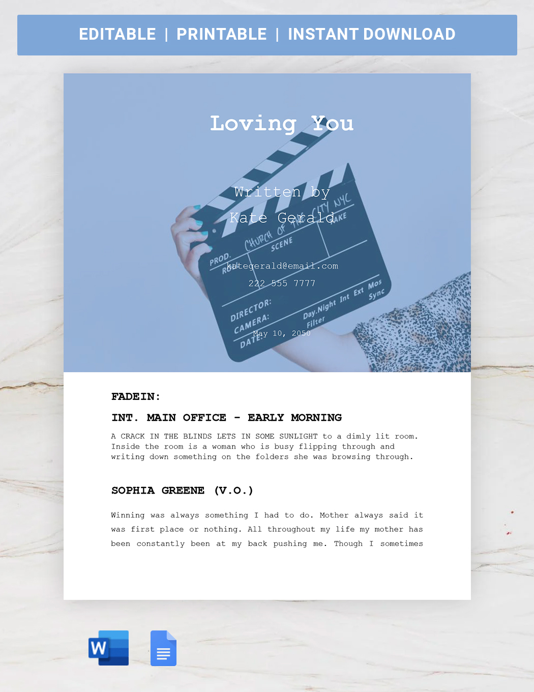 Screenplay Writing Template Prntbl concejomunicipaldechinu gov co