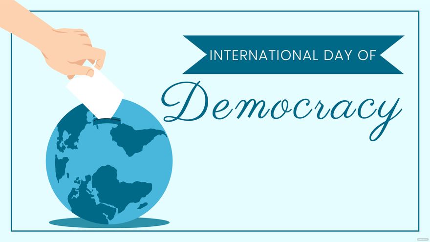 International Day of Democracy Wallpaper Background Template - Edit ...
