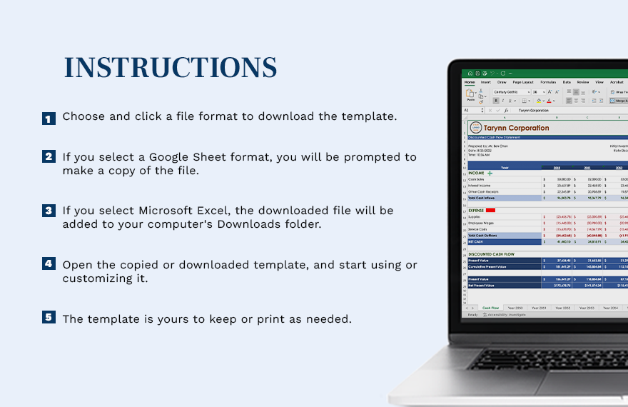 Discounted Cash Flow Template - Download in Word, Google Docs, Excel ...