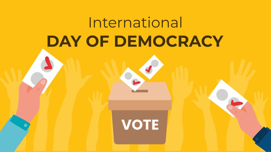 High Resolution International Day of Democracy Background Template ...