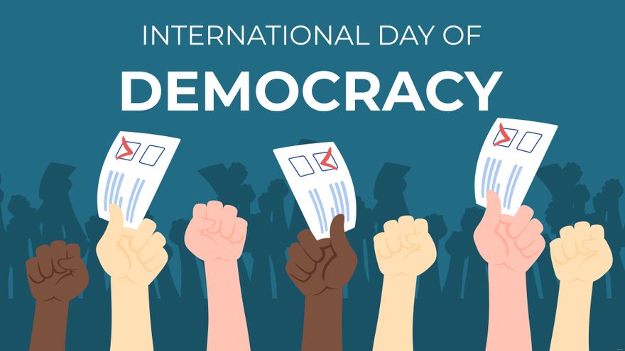 High Resolution International Day of Democracy Background Template ...