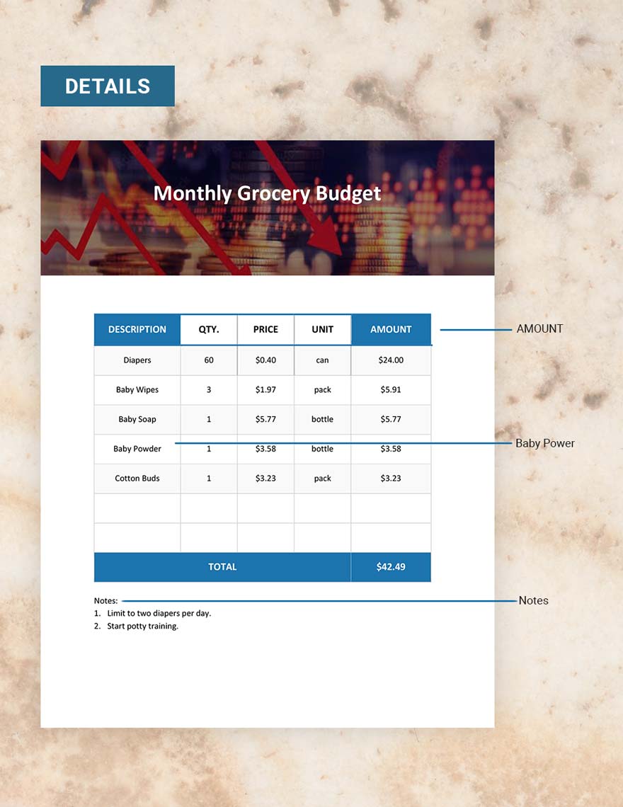 Free Free Monthly Grocery Budget Template - Google Docs, Word, Apple ...