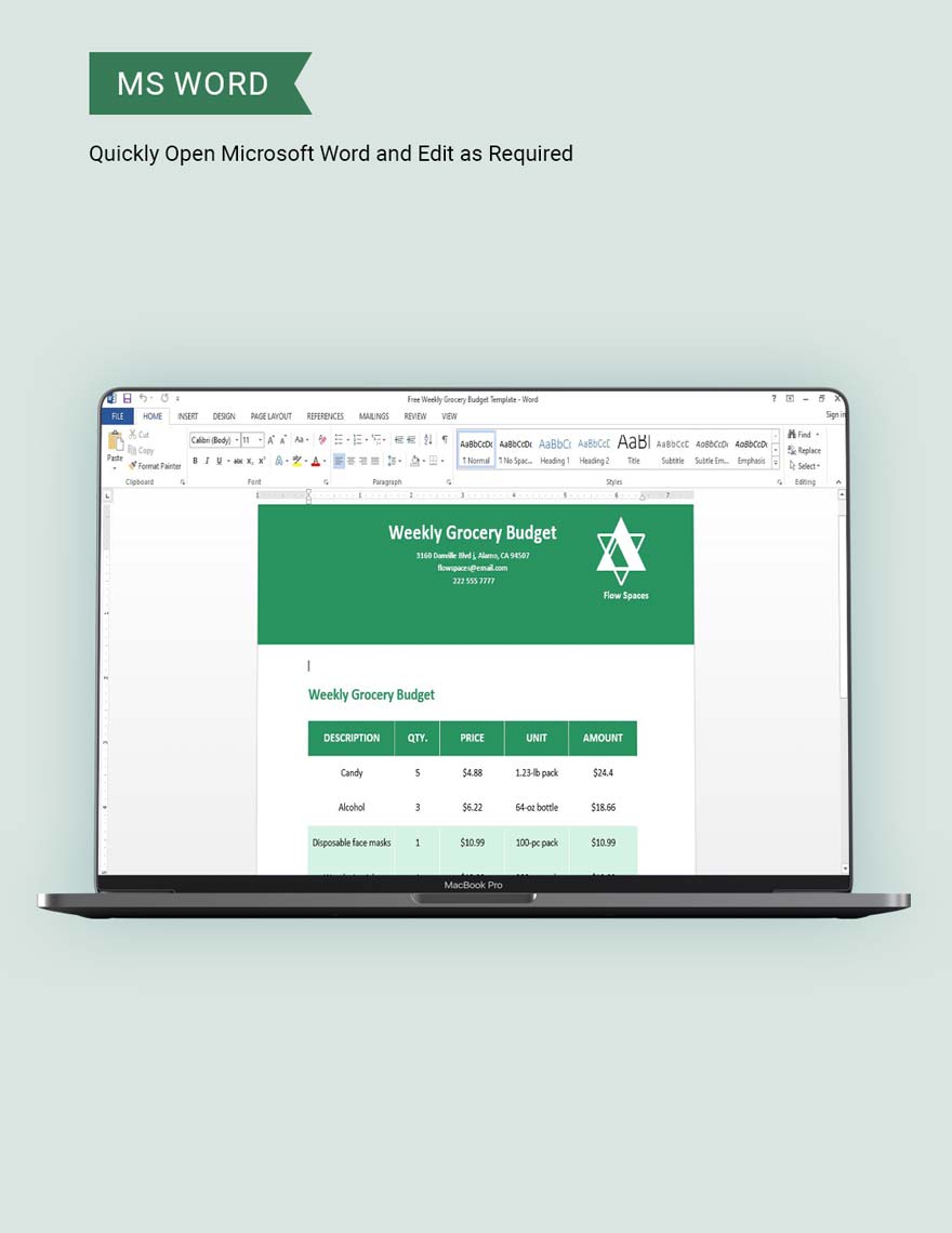 Free Weekly Grocery Budget Template - Google Docs, Word, Apple Pages ...