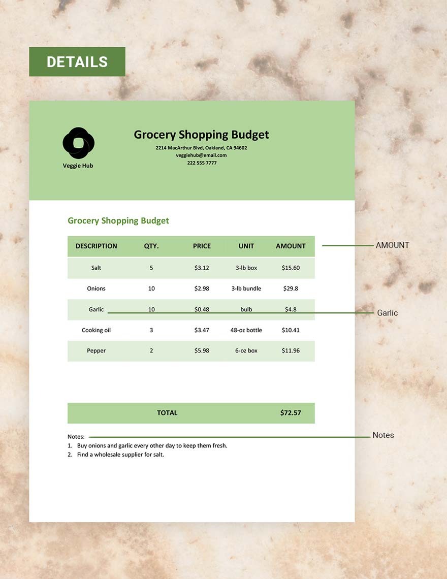 Grocery Shopping Budget Template - Google Docs, Word | Template.net