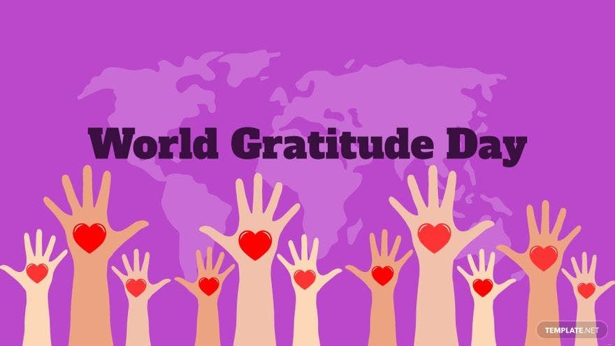 World Gratitude Day Drawing Vector Template - Edit Online & Download ...