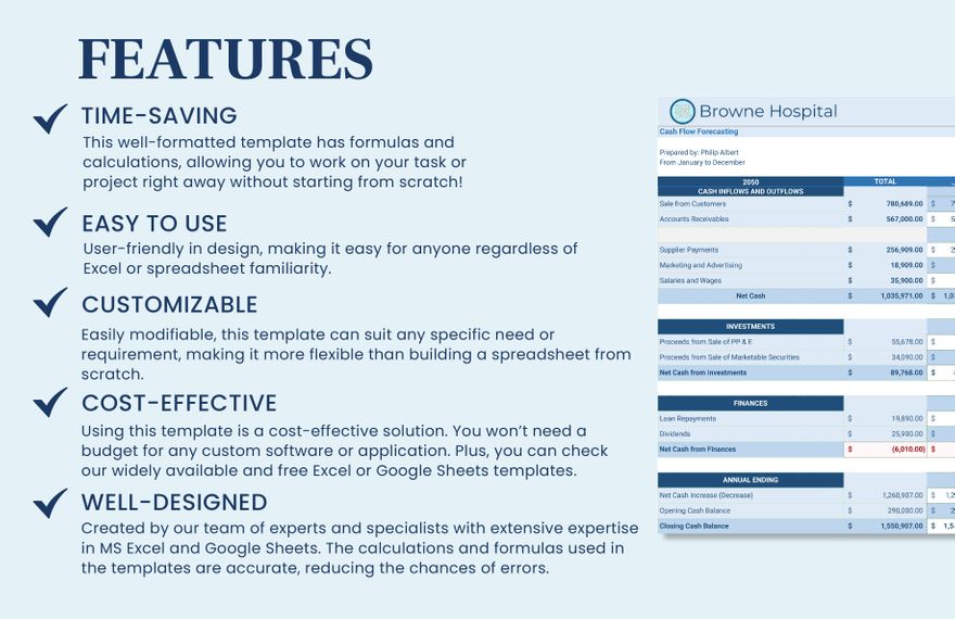 Cash flow forecasting template - Download in Excel, Google Sheets ...