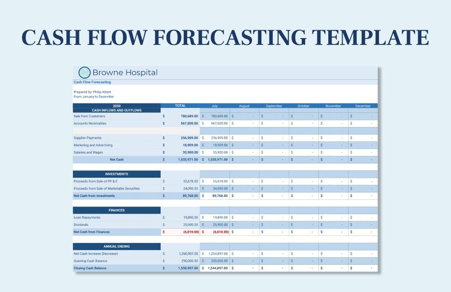 Cash Flow Forecasting Template In MS Excel Google Sheets Download