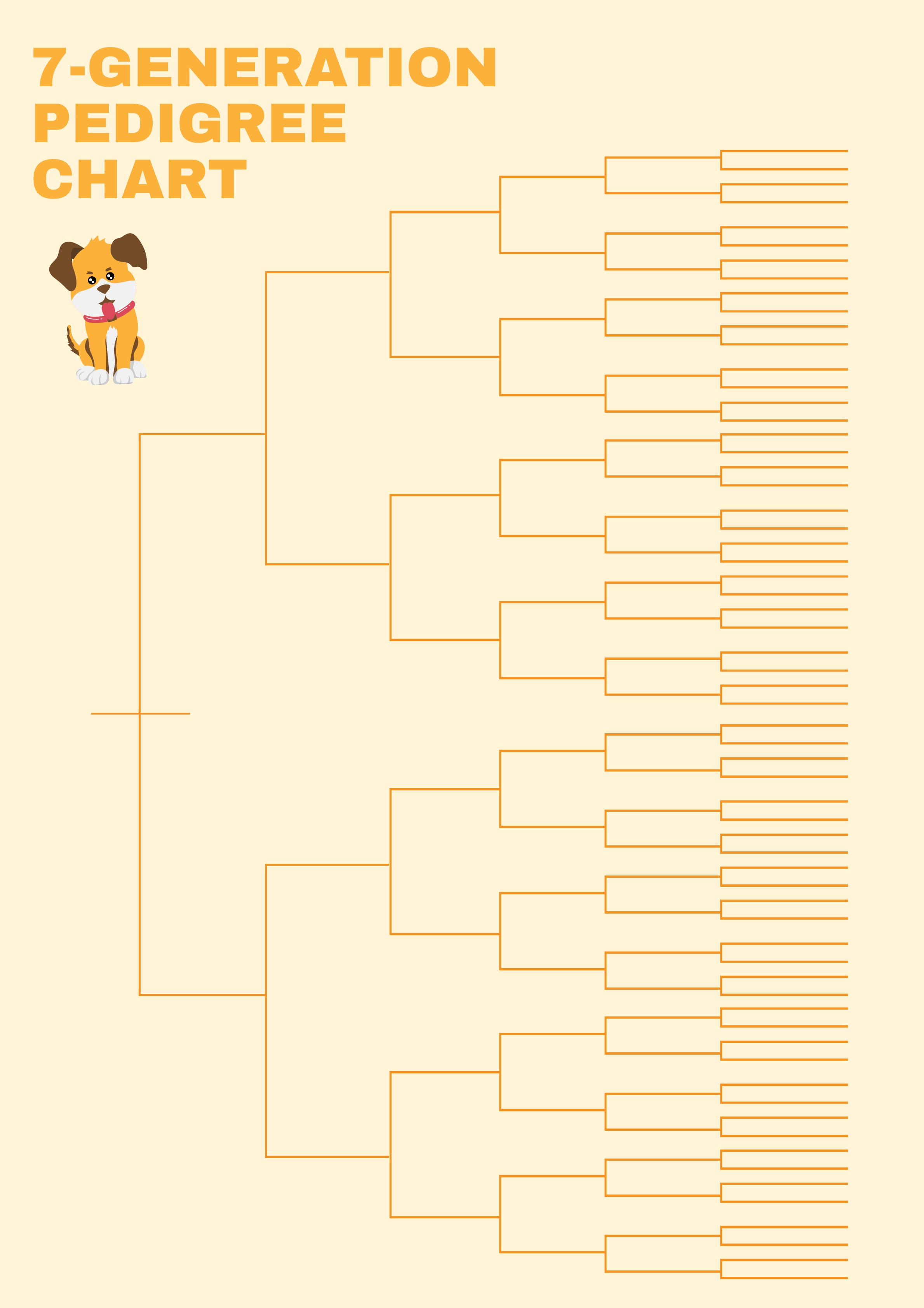 Free 6 generation pedigree chart - Download in PDF, Illustrator ...