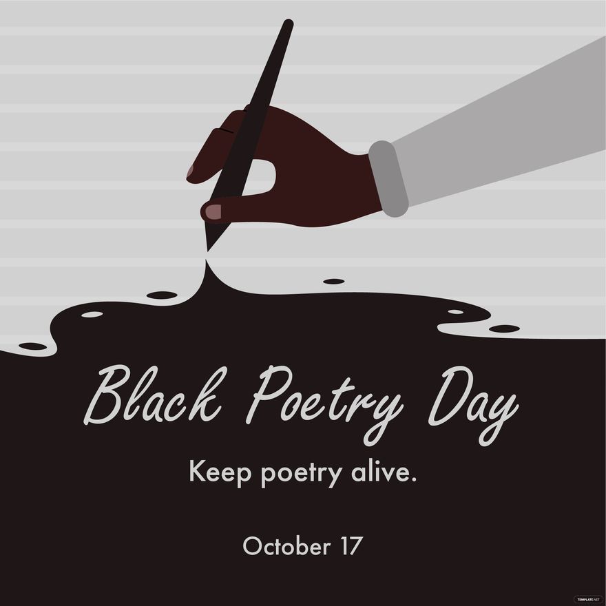 Black Poetry Day Poster Vector - EPS, Illustrator, JPG, PSD, PNG, SVG ...