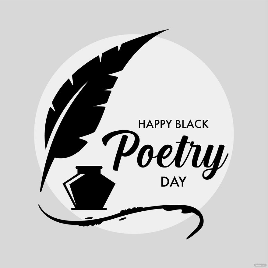 Free Black Poetry Day Cartoon Vector - Download in Illustrator, PSD ...
