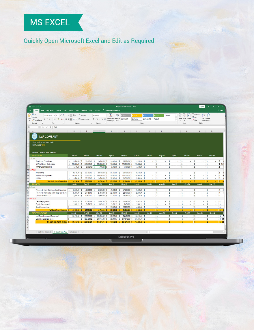 Budget Cash Flow Template - Google Sheets, Excel | Template.net