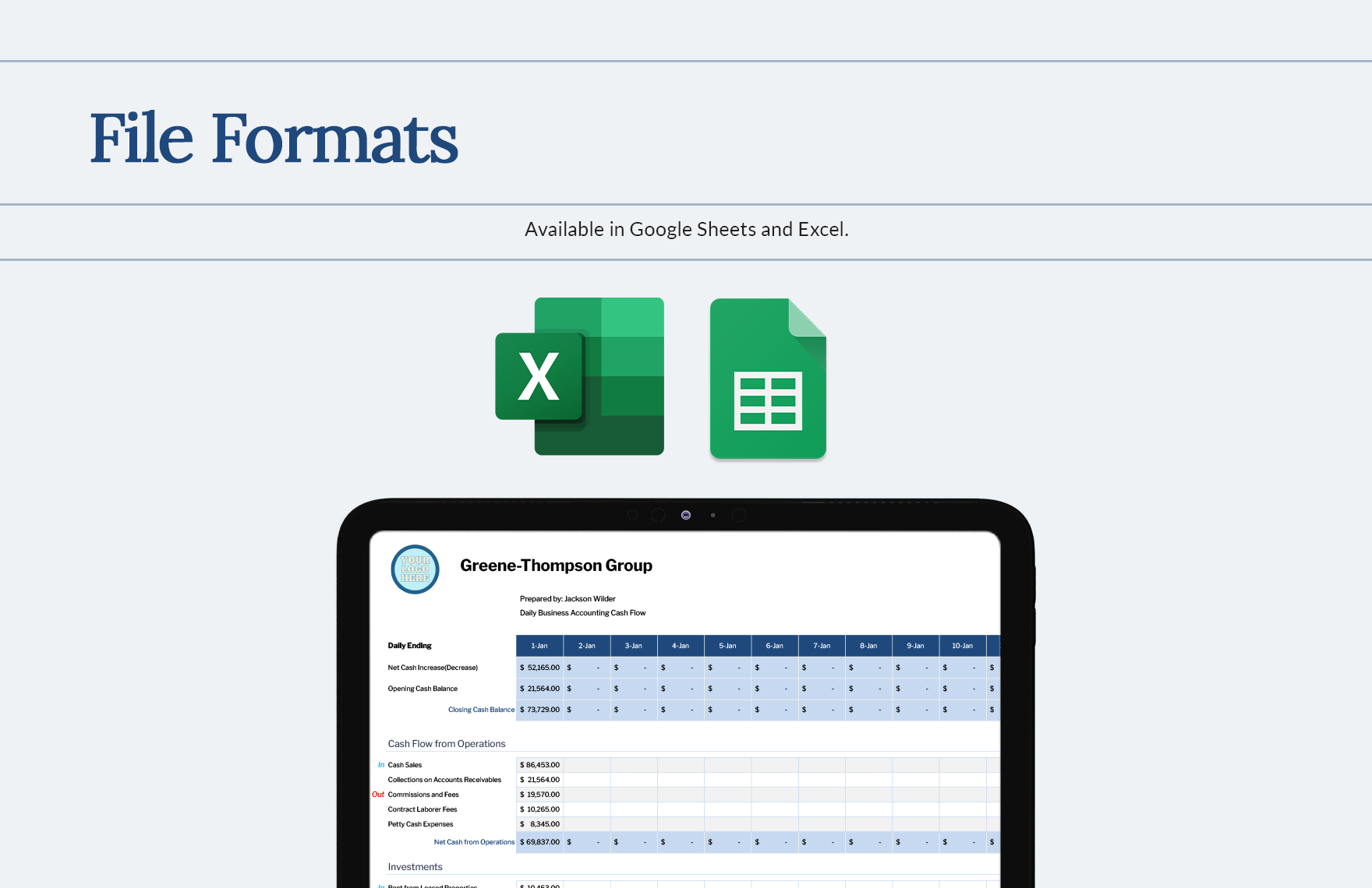 Daily Business Accounting Cash Flow Template in Excel, Google Sheets ...