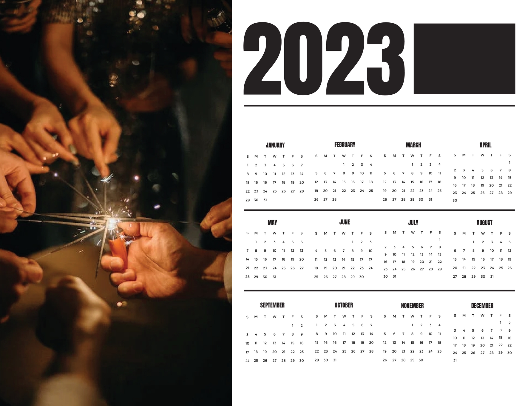 Year 2023 Calendars Templates Design Free Download Template