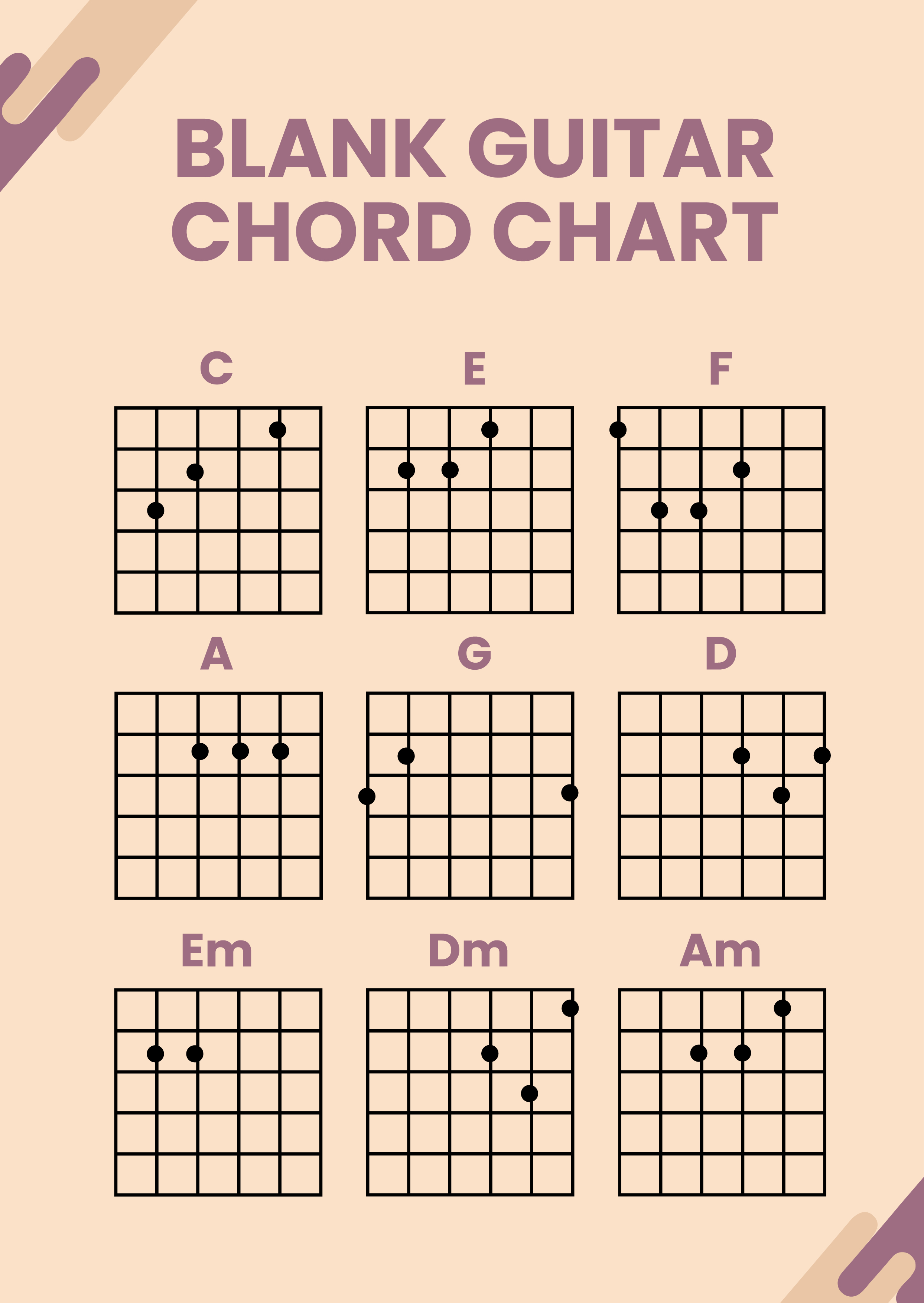 FREE Guitar Chord Chart Template Download In Word Google Docs PDF 