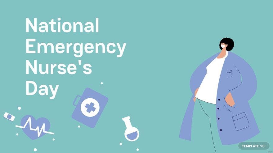 National Emergency Nurse’s Day Drawing Background Template - Edit ...