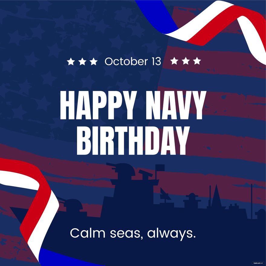 Navy Birthday Instagram Post Template - Edit Online & Download Example ...