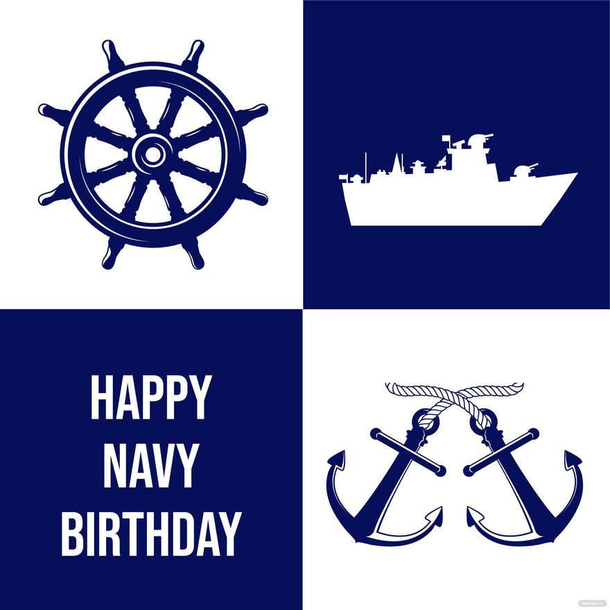 Happy Navy Birthday Illustration Template - Edit Online & Download ...