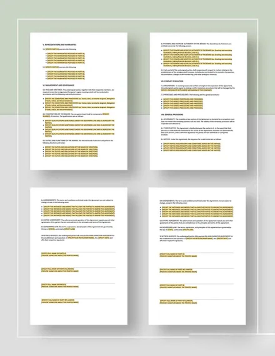 Restaurant Amalgamation Agreement Template - Google Docs, Word, Apple ...