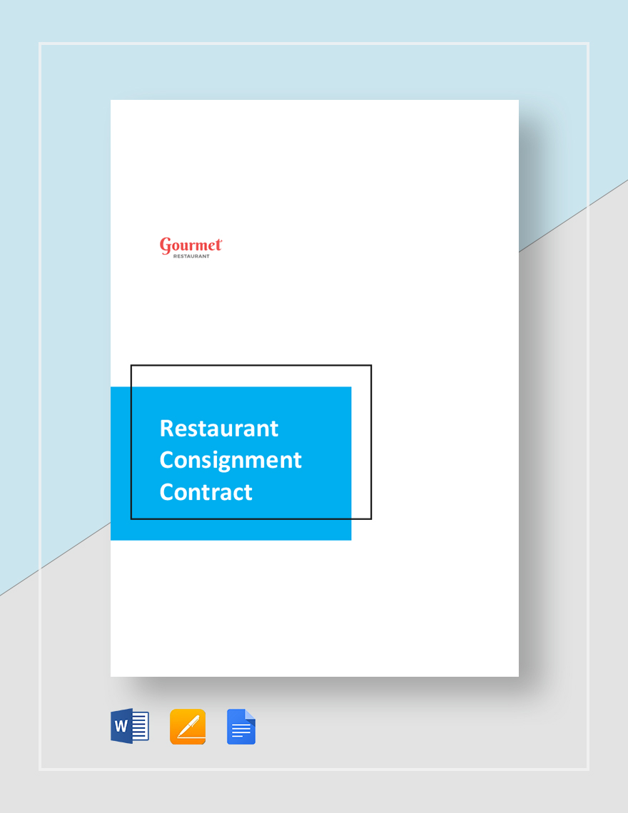 Restaurant Consignment Contract Template - Google Docs, Word, Apple ...