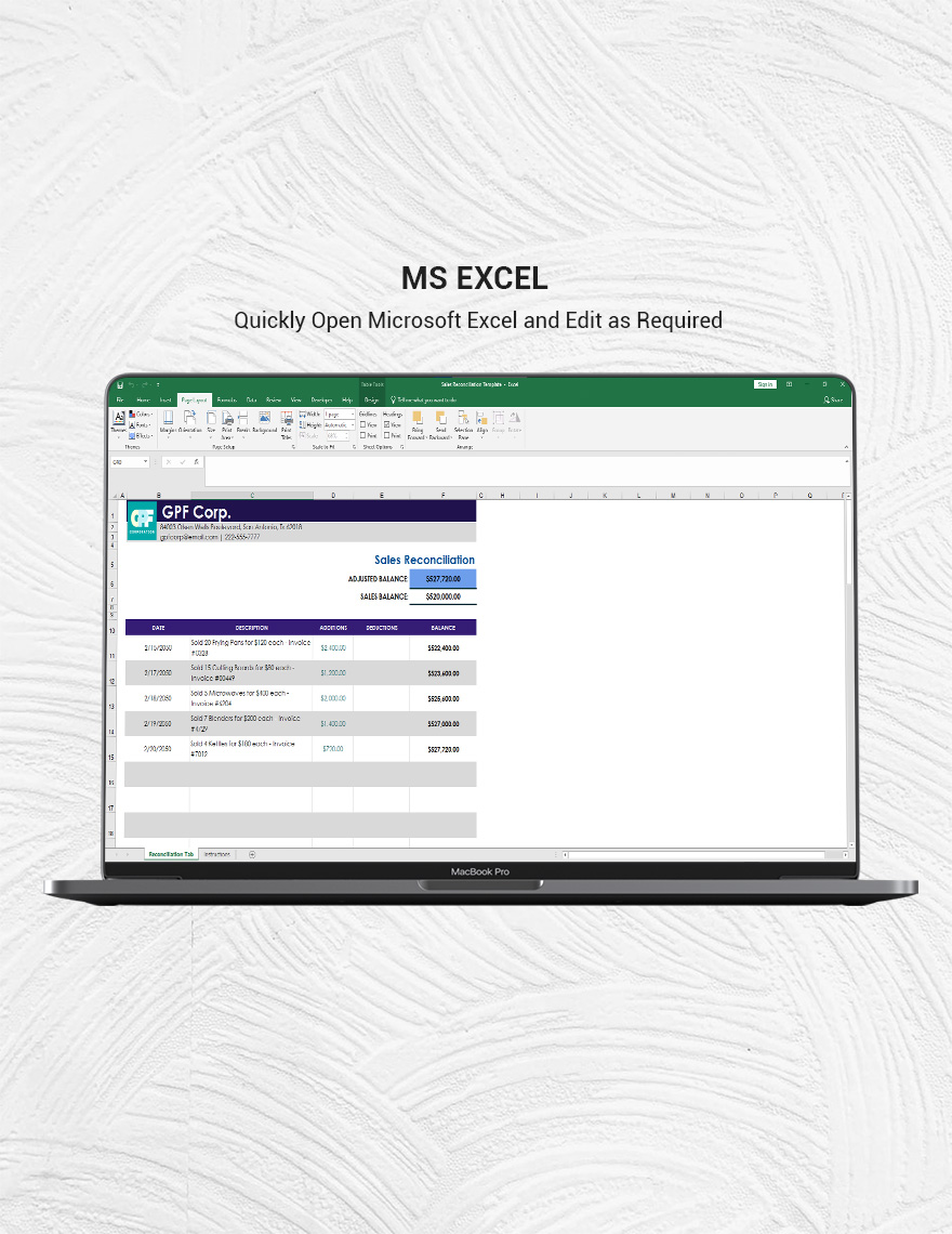 Sales Reconciliation Template - Google Sheets, Excel | Template.net