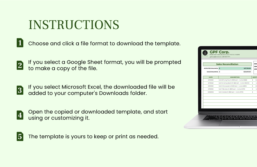 Sales Reconciliation Template - Google Sheets, Excel | Template.net