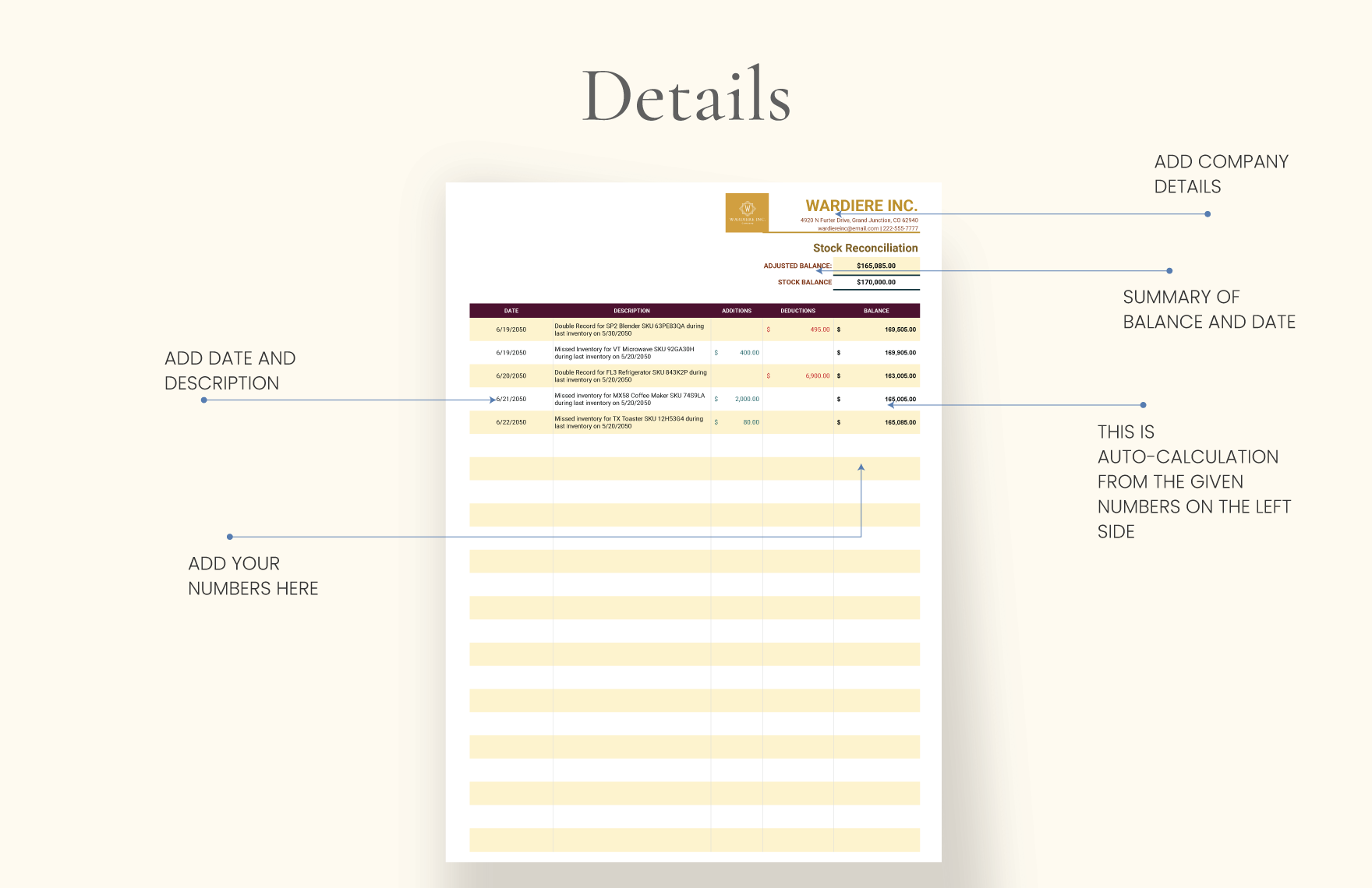 Stock Reconciliation Template - Excel, Google Sheets | Template.net