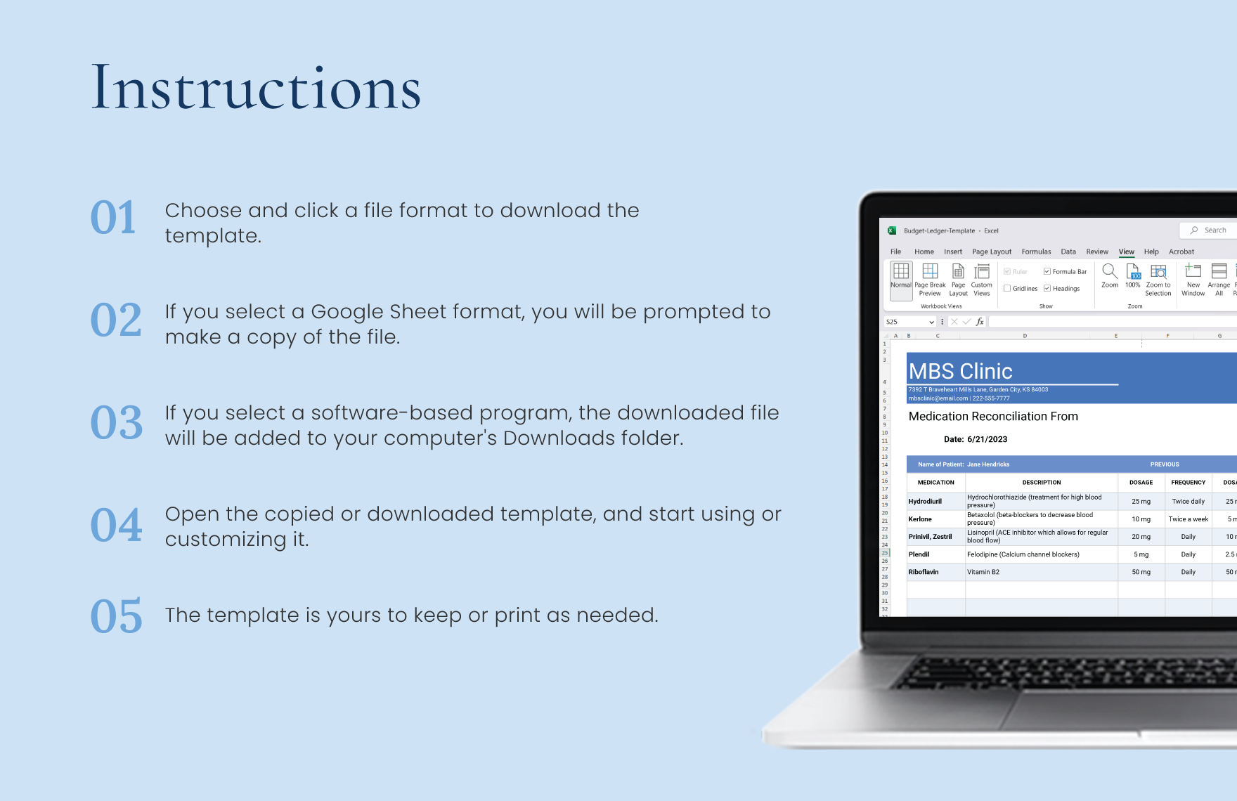 Medication Reconciliation Template - Google Sheets, Excel | Template.net