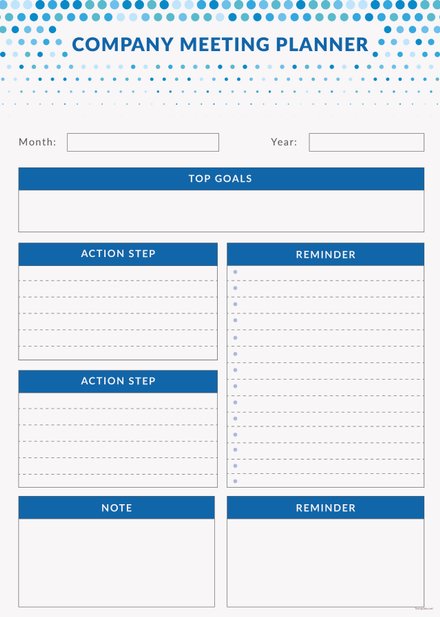 Free Company Meeting Planner Template: Download 29+ Planners in ...