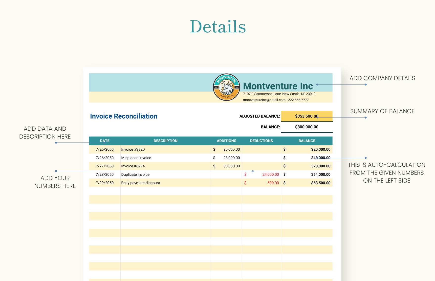 Invoice Reconciliation Template - Download in Excel, Google Sheets ...