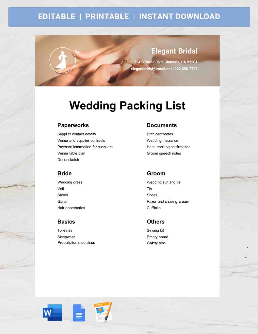  Packing List Template Google Docs Word Template