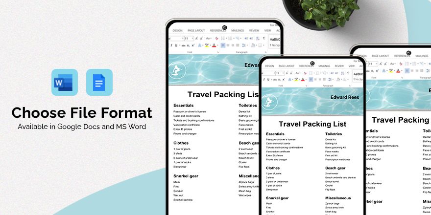 Travel Packing List Template - Google Docs, Word, Apple Pages ...