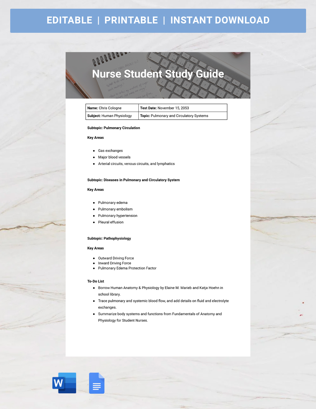 Study Guide Template In Word Pages Google Docs Download Template