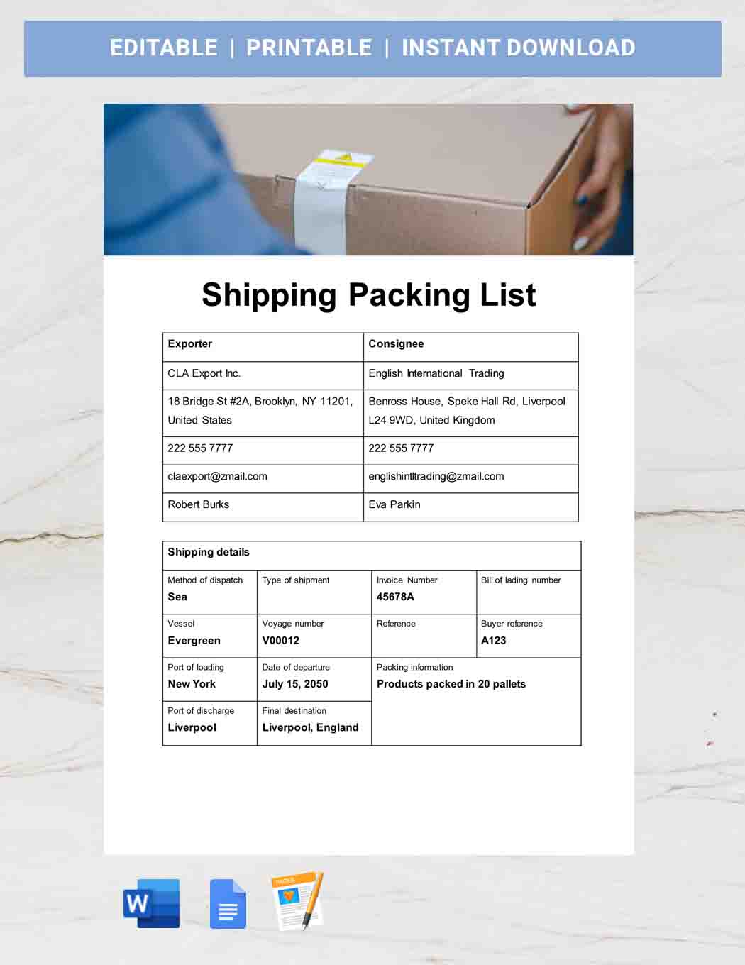 Shipping Instruction
