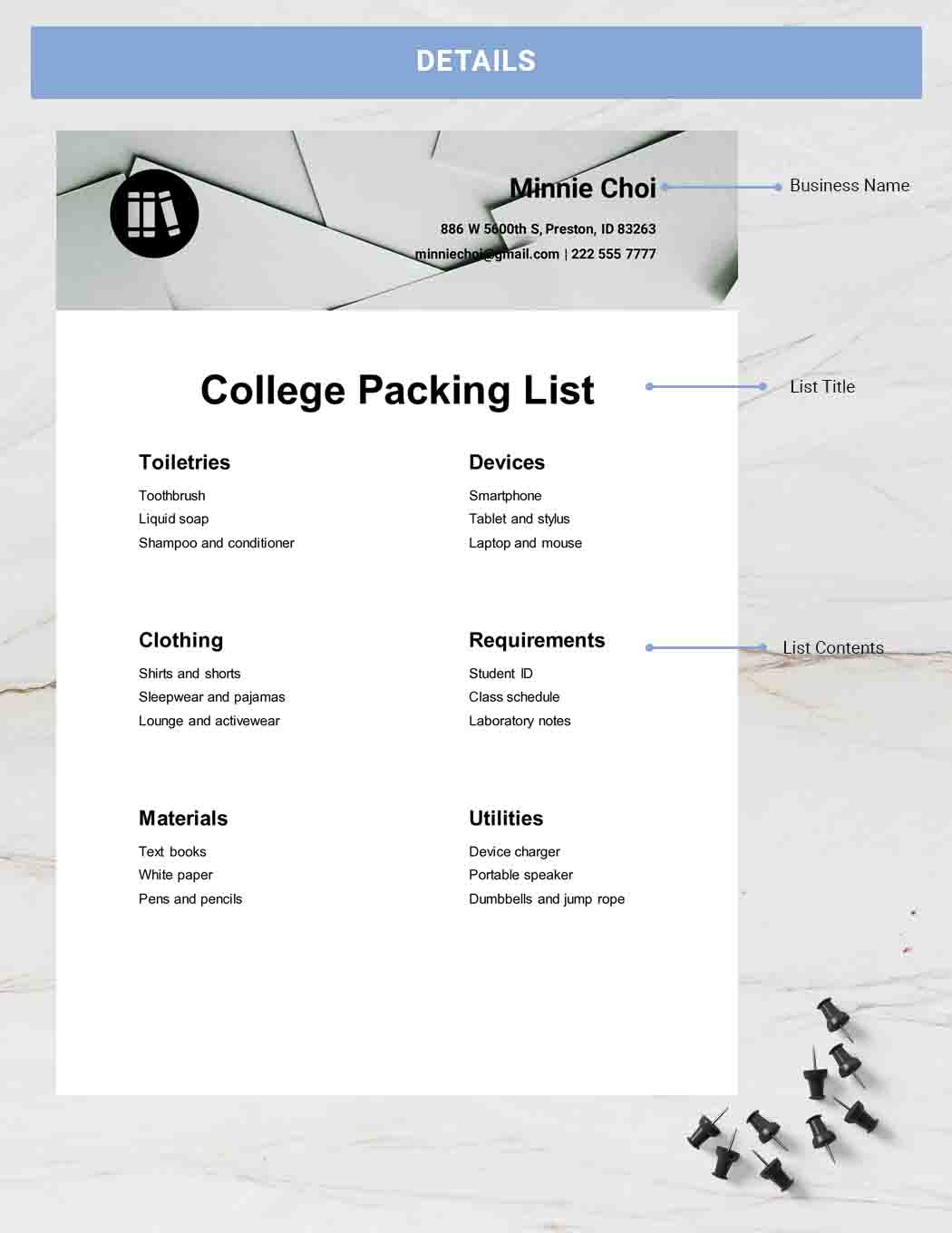 Free Free College Packing List Template Google Docs Word Apple 