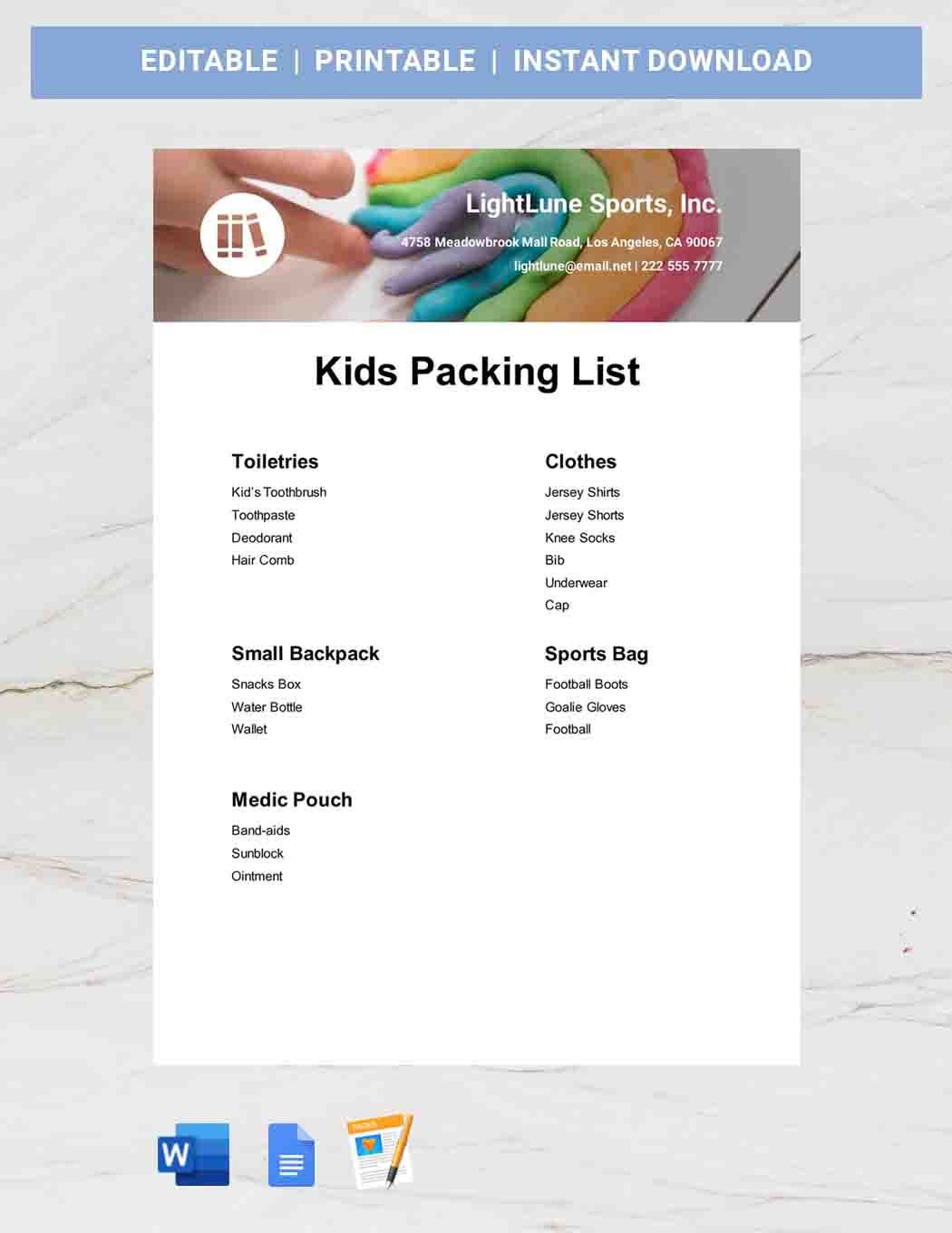Packing List Template - Google Docs, Word | Template.net