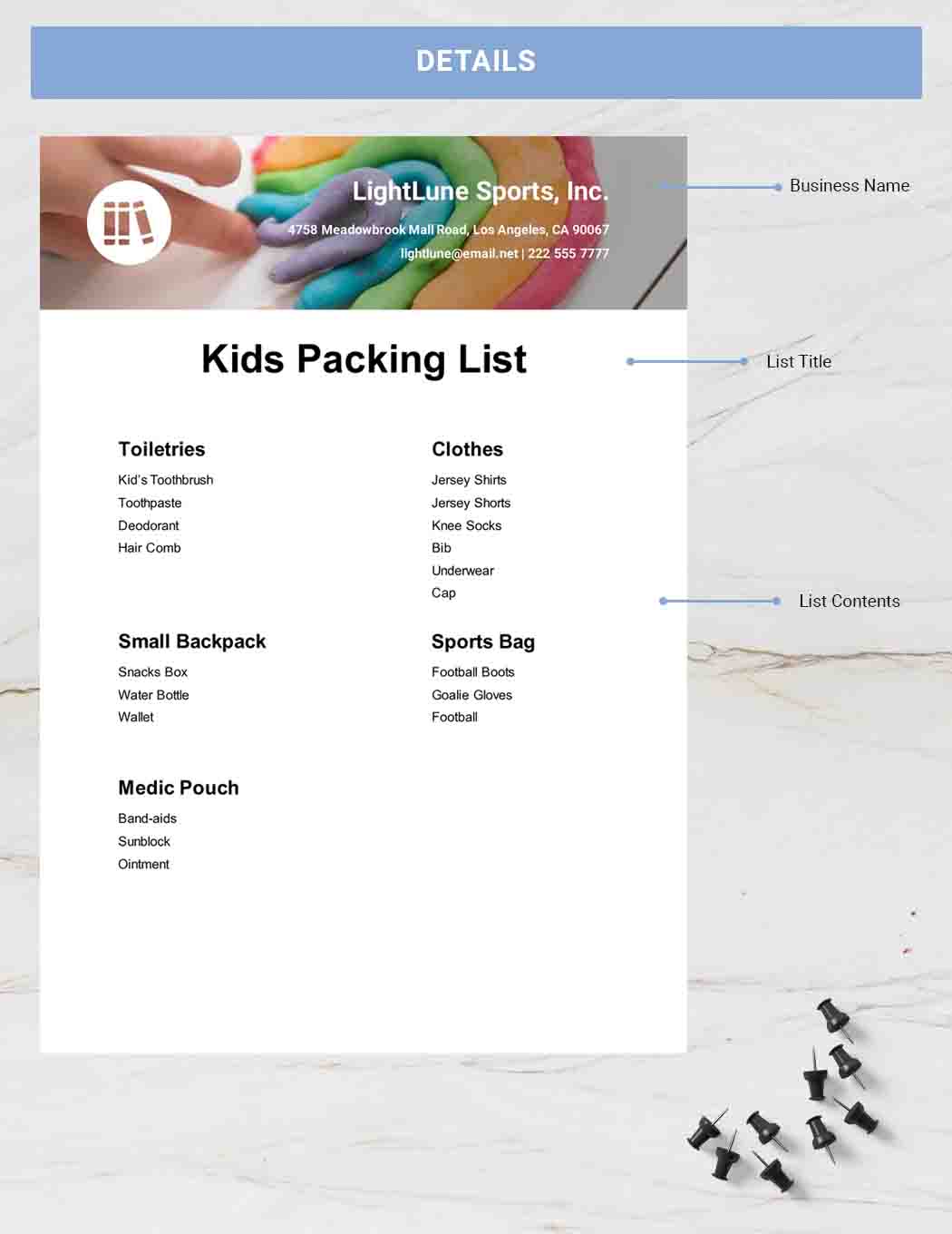 Kids Packing List Template - Google Docs, Word, Apple Pages | Template.net