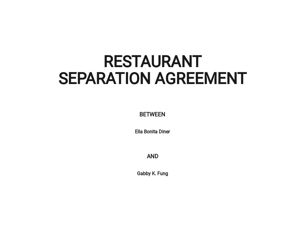 Separation Severance Agreement Template Google Docs Word Apple
