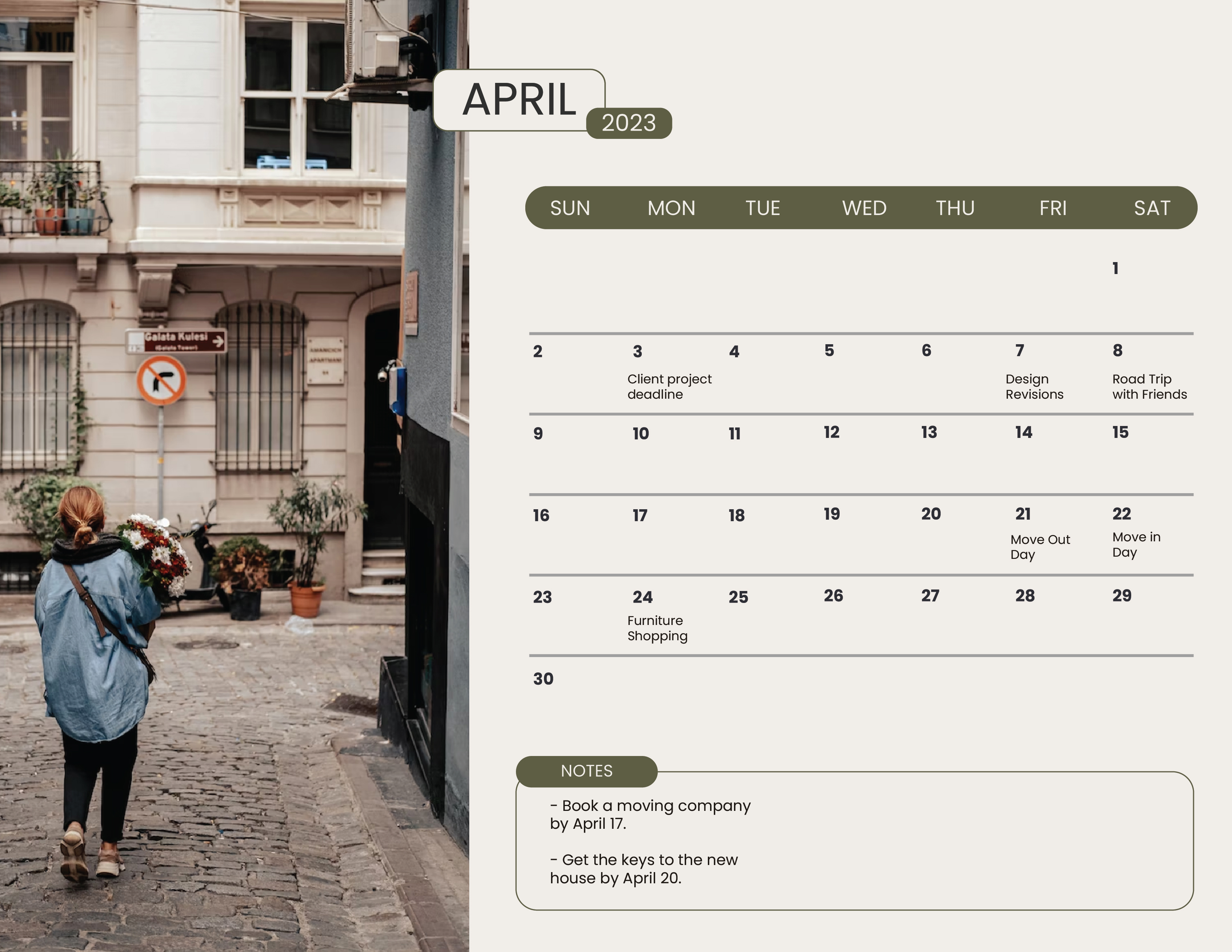 Cute April 2023 Calendar Template - Download in Word, Google Docs ...
