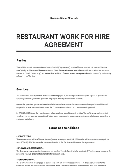 Hire Purchase Agreement Template