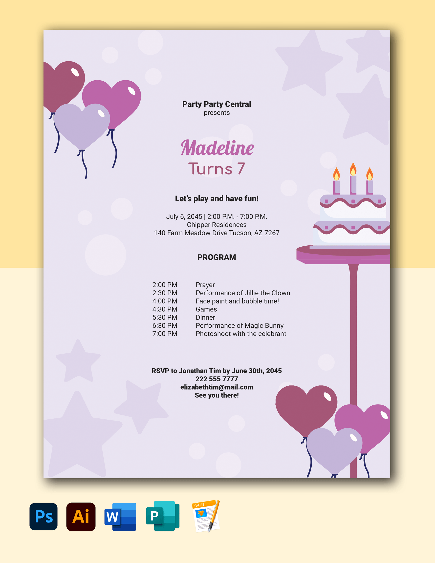 Editable Birthday Program Templates In Word To Download