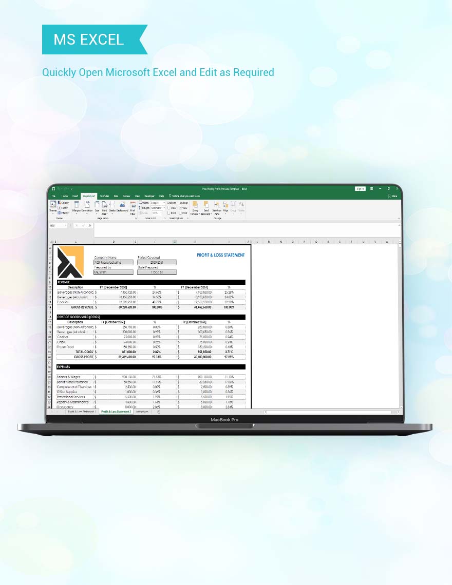 Free Weekly Profit And Loss Template - Google Sheets, Excel | Template.net