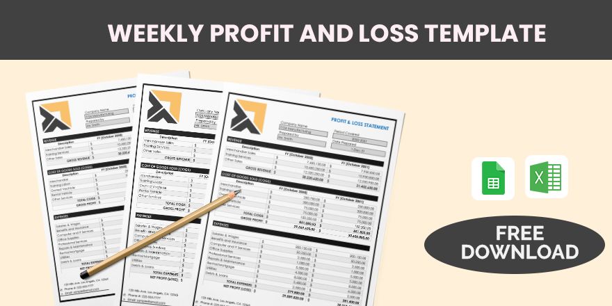 Free Weekly Profit And Loss Template - Google Sheets, Excel | Template.net