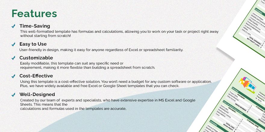 Free Project Profit And Loss Template - Google Sheets, Excel | Template.net