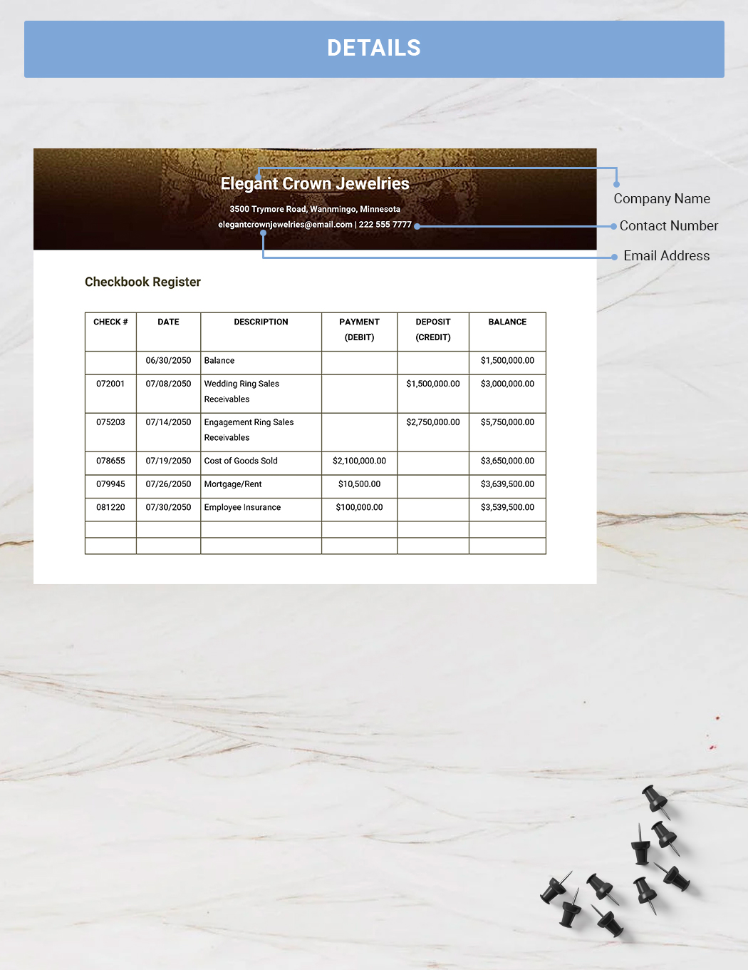 Checkbook Register Planner Template - Google Docs, Word | Template.net
