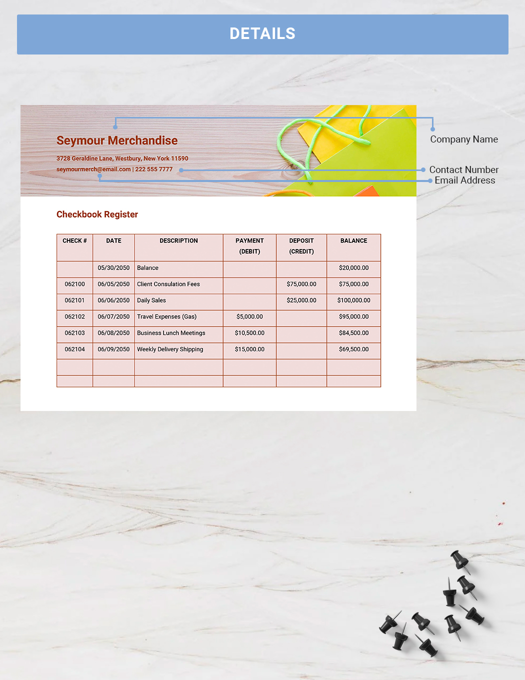 Daily Check Book Register Template - Google Docs, Word | Template.net