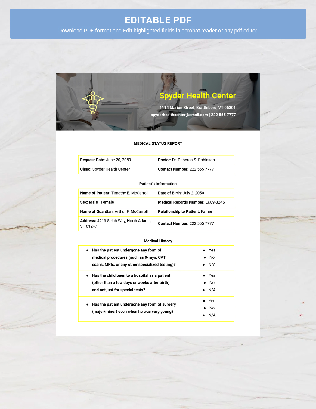 Medical Status Report Template - Google Docs, Word | Template.net