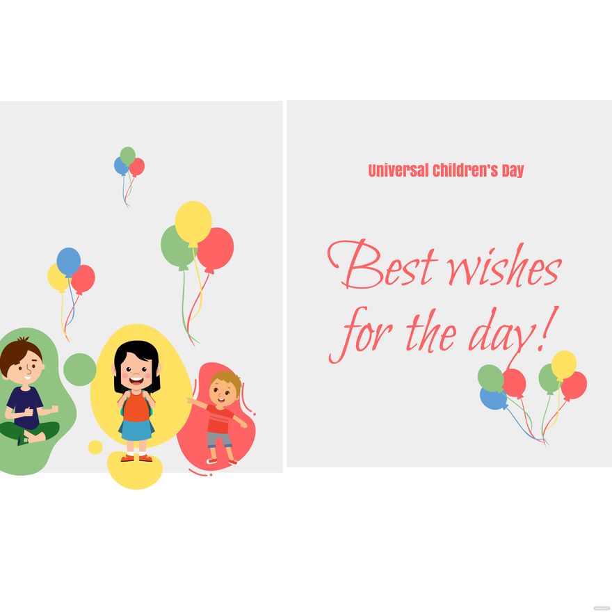 Universal Children’s Day Wishes Vector - EPS, Illustrator, JPG, PSD ...