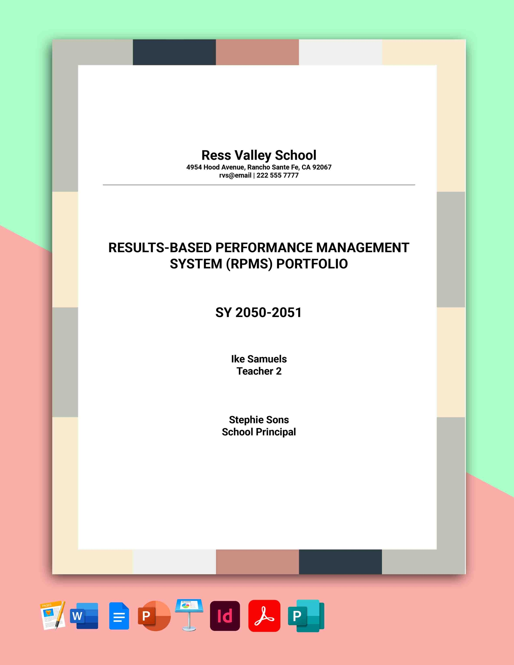 RPMS Portfolio Design Template Download In Word Google Docs PDF 